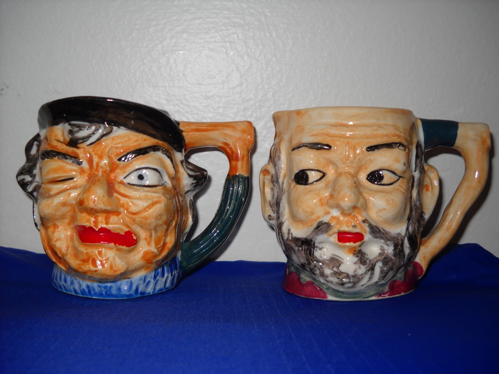 PAIR OF MINIATURE 3 INCH TOBY JUGS "SHIFTY EYES CREAMER AND UGLY ...