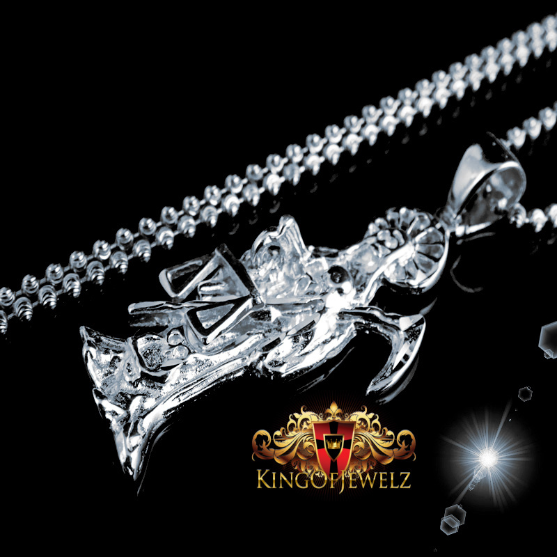 PURE 925 SILVER SANTISIMA MUERTE DEATH RIPPER ANGEL OF DEATH PENDANT ...