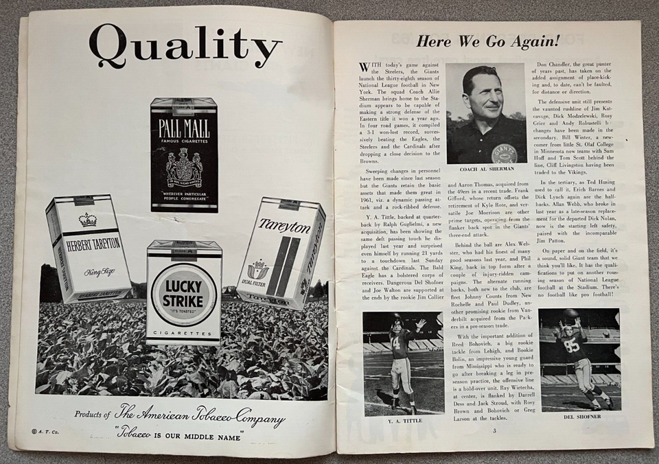 NY Giants vs Pittsburgh Steelers Program At Yankee Stadium October 14 ...