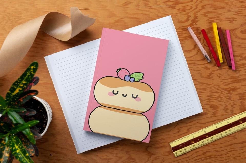 Denik Smoko Souffle Pancake Lined Notebook Aesthetic Stationery Cute ...