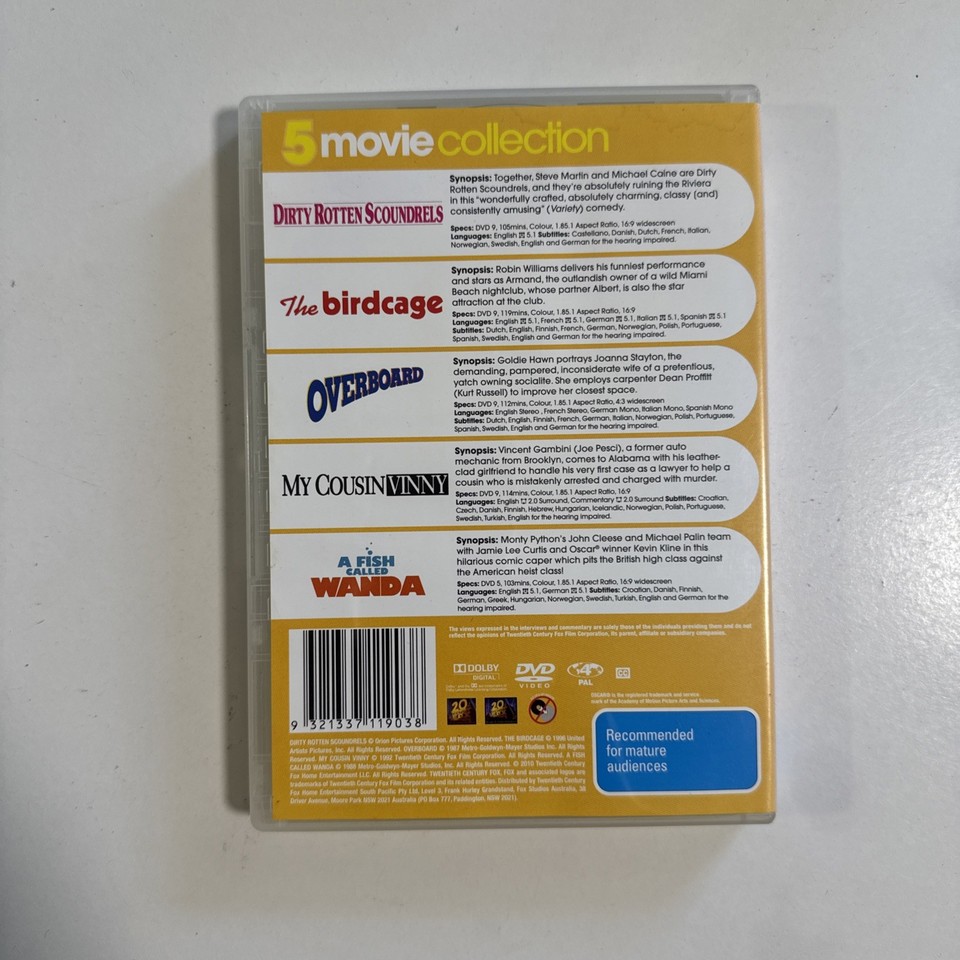 Dirty Rotten Scoundrels / The Birdcage / Overboard / My Cousin Vinny ...