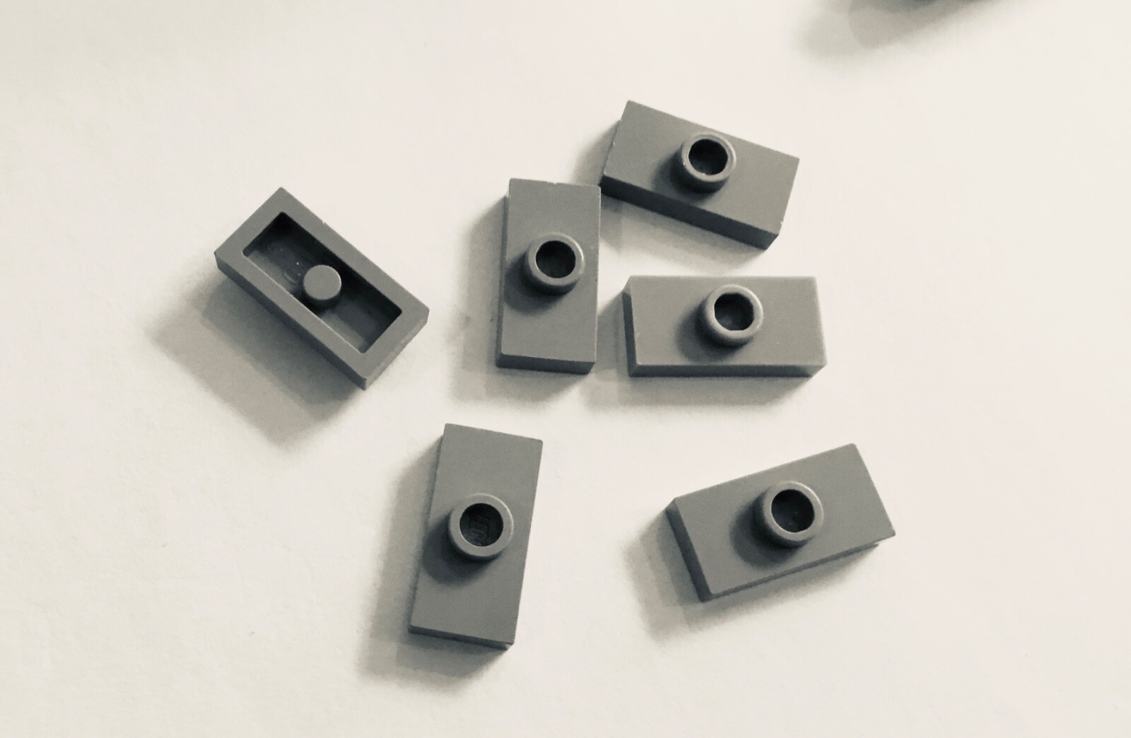 6 Lego 1x2 Light Gray Plate Stud Jumper | eBay