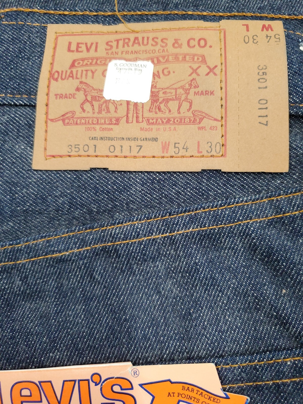 Levi's Vintage deadstock 70s 501 Redline Selvedge 54x… - Gem