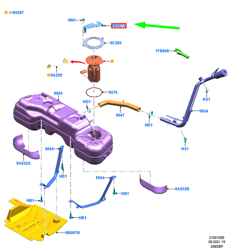 Ford Kuga MK3 Kraftstofftank-Pumpenschildbaugruppe 2425639 LX68-9B007 ...
