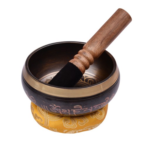 Tibetan Singing Bowl Set with 12.5cm/5inch Handmade Metal Sound L3G7 ...