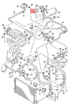 Genuine VW Beetle Coolant Hose With Quick Release Coupling Flange ...