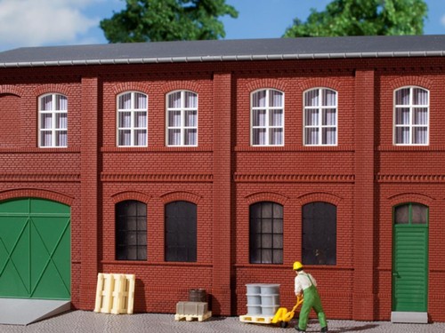 Auhagen kit 80508 HO BRICK WALLS WITH WINDOW OPENINGS RED (8PC) | eBay