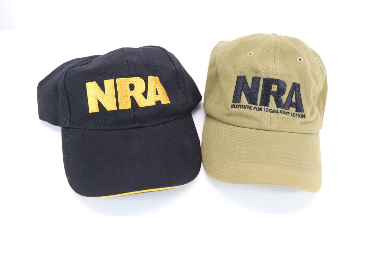 Lot of 2 NRA Hat Cap Black and Military Green Hook N Loop | eBay