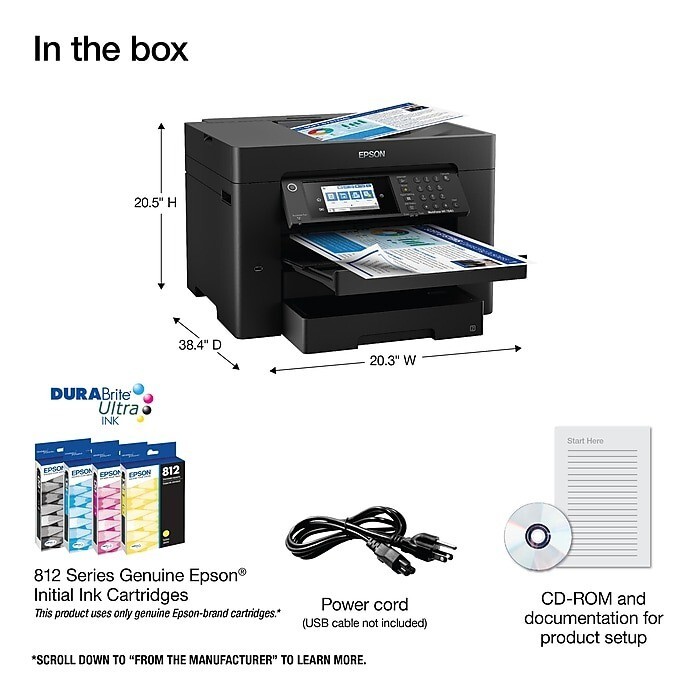 BRAND NEW - EPSON WF-7480 WIDE FORMAT COLOR PRINTER SCANNER COPIER UP ...