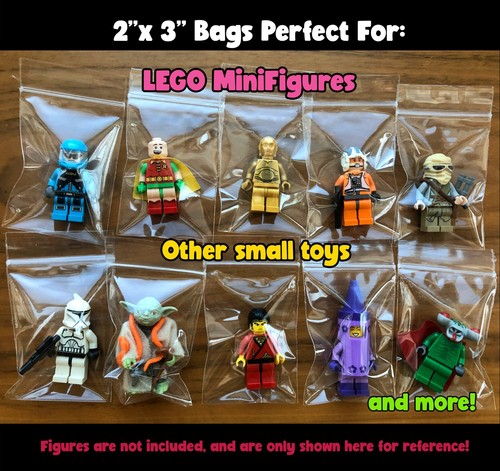 50 Acid Free Toy Storage Bags 2" x 3" Archival Polypropylene LEGO Mini ...