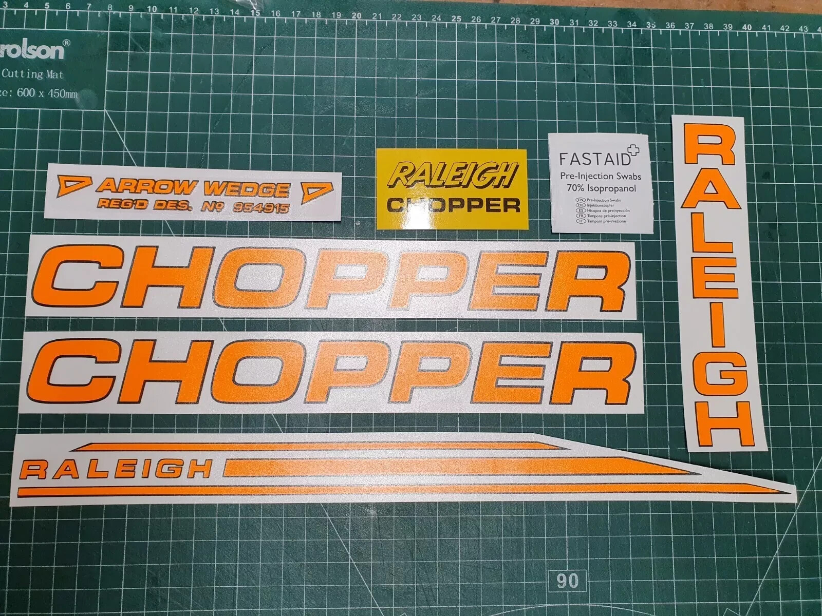 UPDATED!!!! RALEIGH CHOPPER MK 2 DECAL SET - FLOURESCENT ORANGE CHOPPER ...