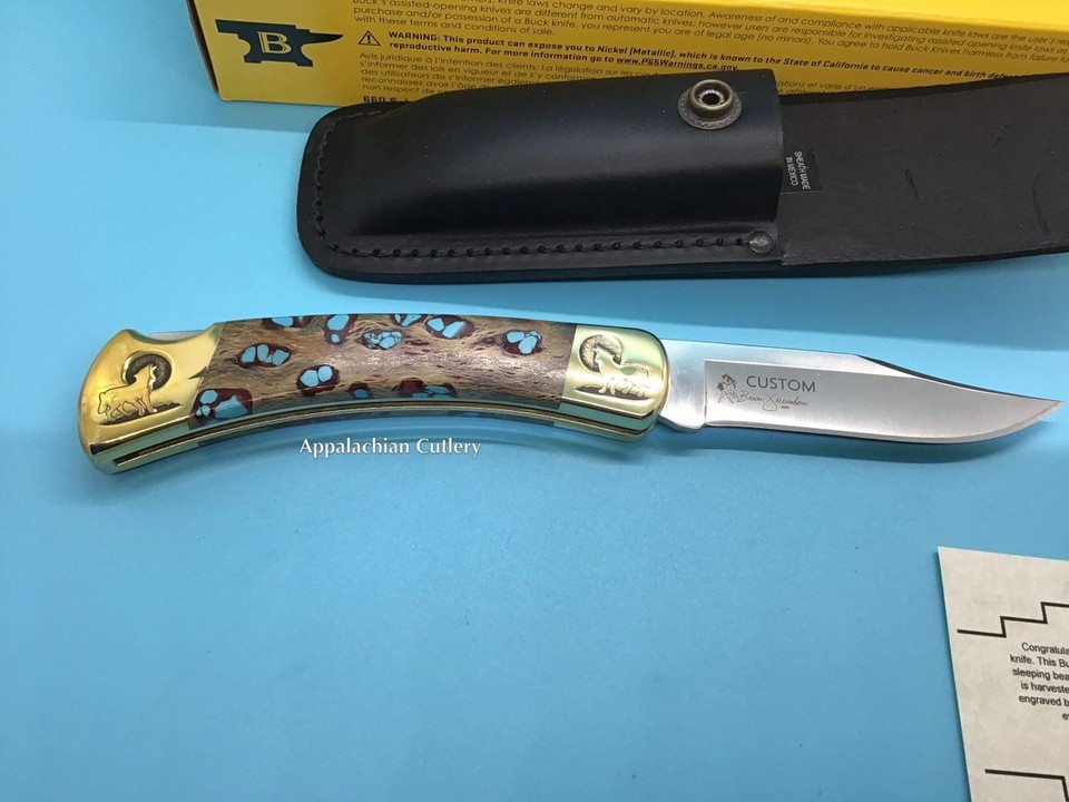 Brian Yellowhorse Custom Buck 110 Cholla Cactus Knife Wolf YH415 | eBay