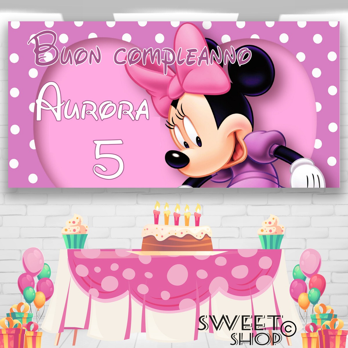 Minnie Mouse Buon 1° Compleanno