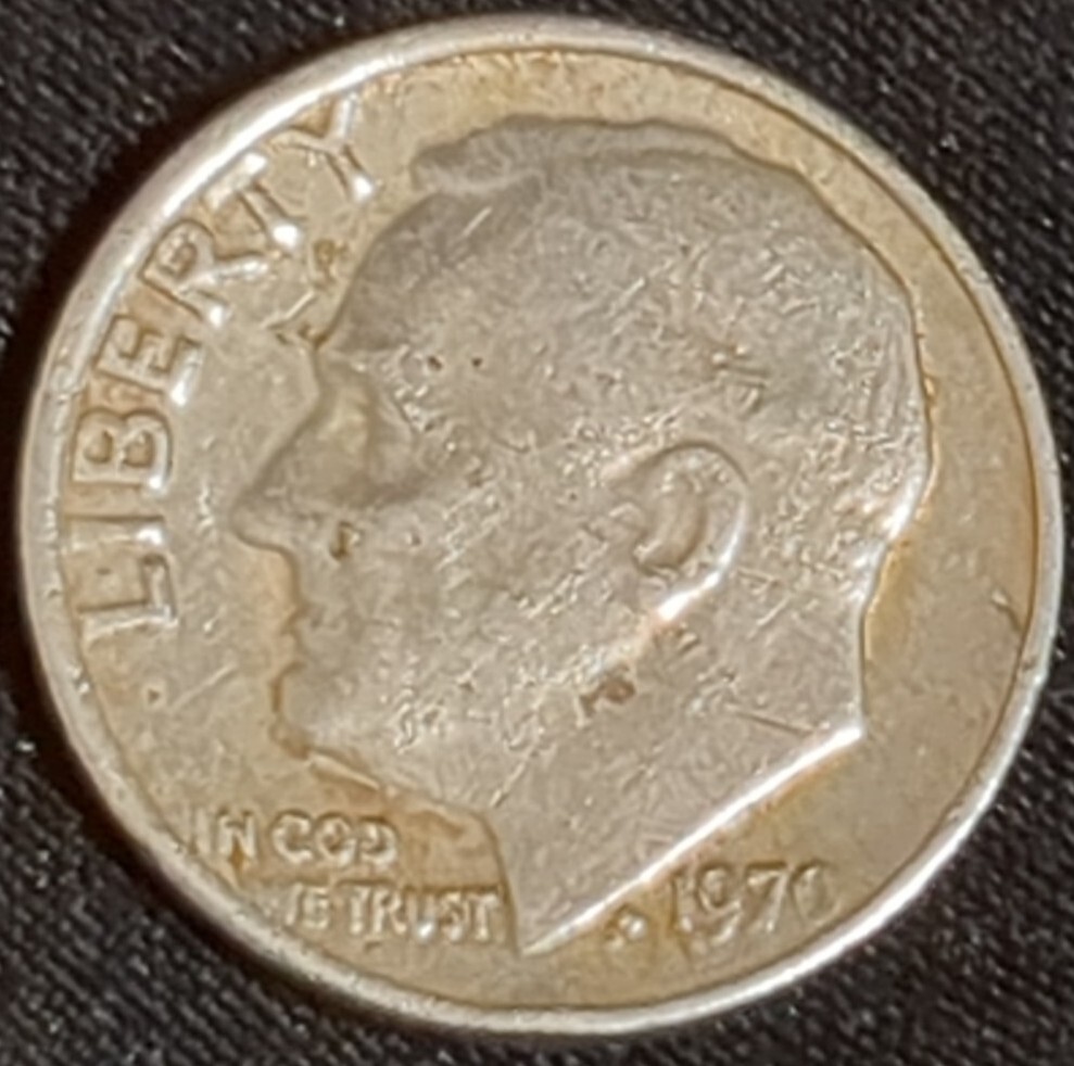 1970 Roosevelt Dime No Mint Mark. Offset Coin Stamp, Rare Coin ... | eBay