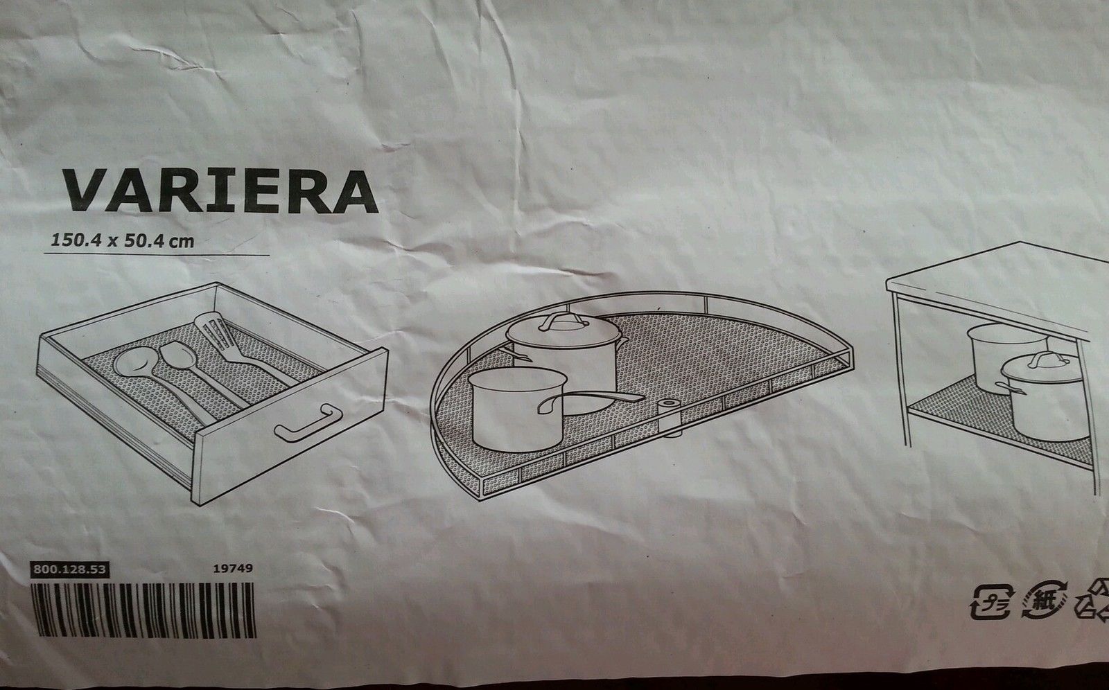 3 IKEA VARIERA Clear drawer mats 59x19"cut to desired size keep clean ...