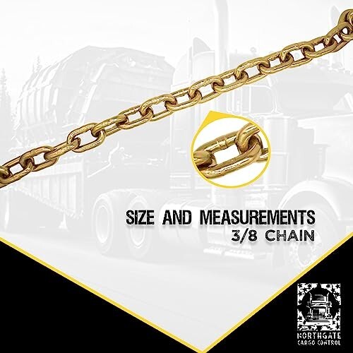 NCC Heavy Duty Tow Chain - 3/8" x 20 ft , Grade 70 Chain, 6,600 lbs ...