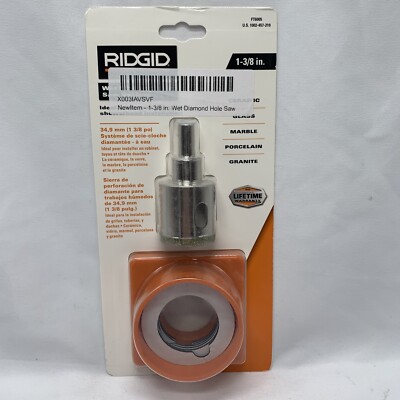 Ridgid 1-3/8" Inch Wet Diamond Hole Saw Kit Cordless Drill Ceramic ...