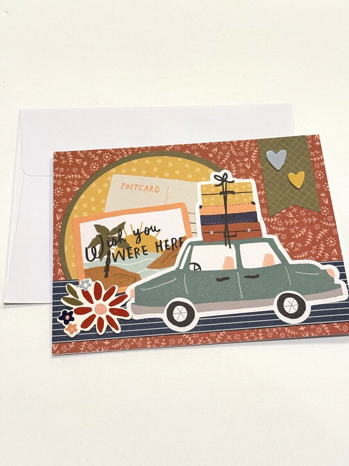 Travel Vacation Blank Notecard Card Wish You Were Here Car Automobile ...