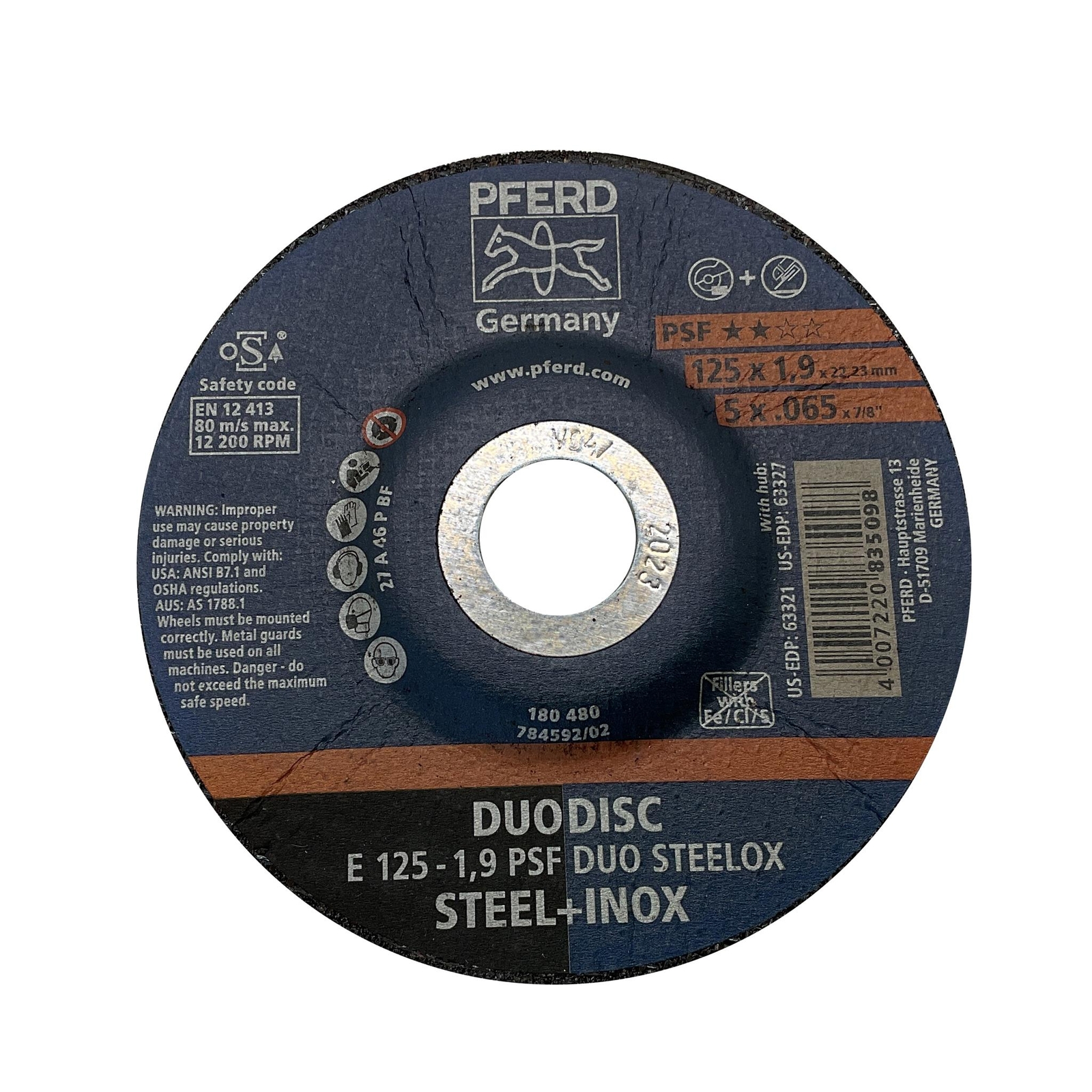 PFERD Cut-off Wheel PSF Dou Disc Steelox 125 x 1,9mm 62012630 | eBay