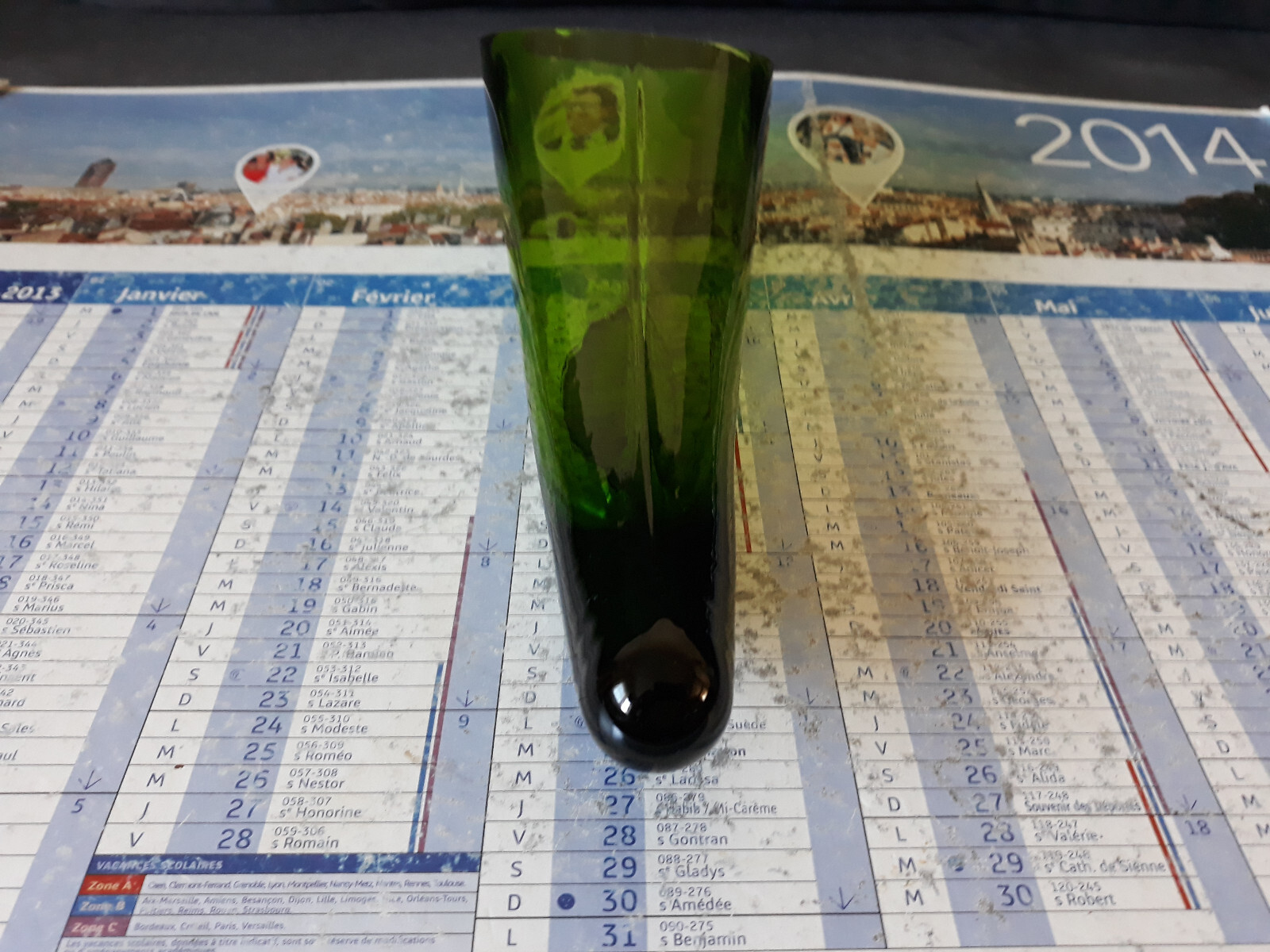 VASE VERT EN VERRE EN FORME DE CORNE SILEA | eBay