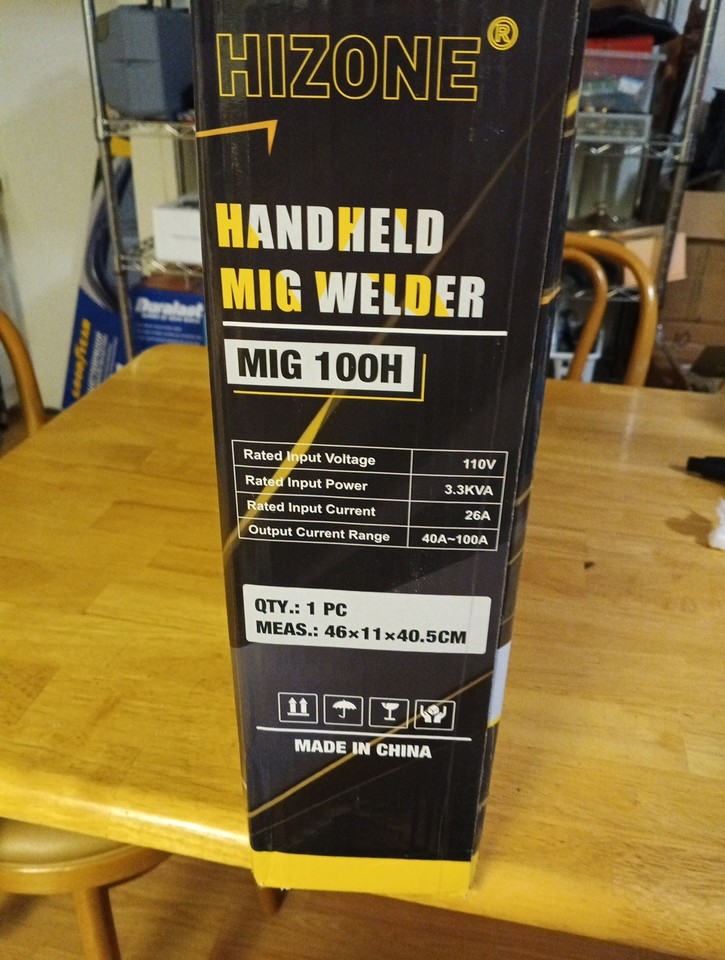 Hand Held MIG Welder Machine 110V, HIZONE 100A Flux Core Portable ...