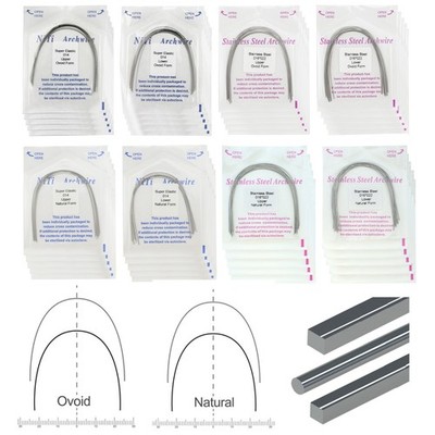 Orthodontic Arch Wire Niti Stainless Steel Round Rectangular Ovoid ...
