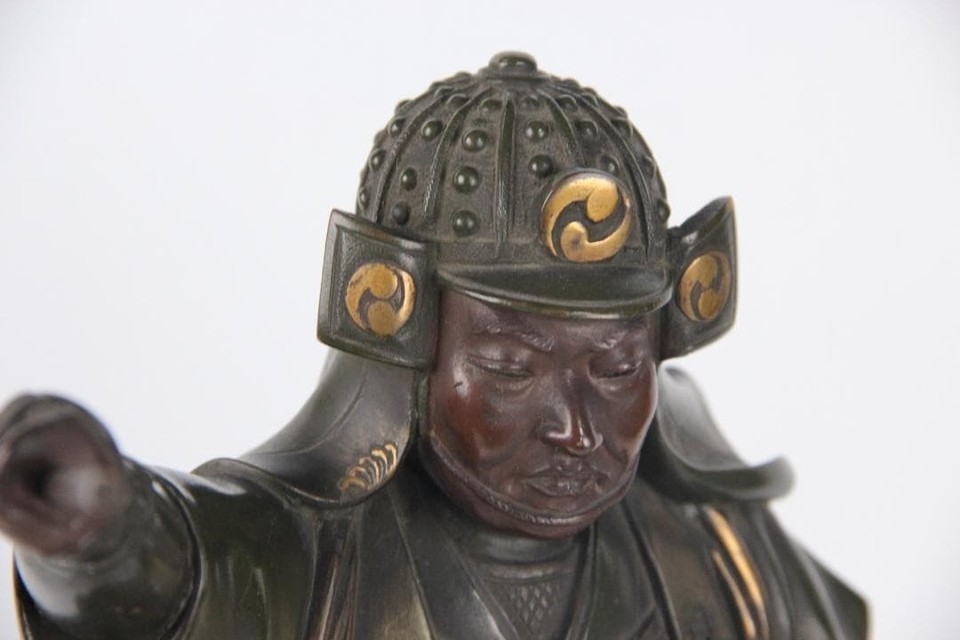 Bushi Bronze Statue 14.5 inch Japanese Antique Metalwork Ako Roshi ...