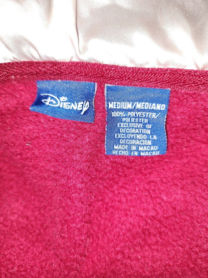 Disney Seven Dwarfs Grumpy Hooded Full Zip Fleece Jacket Red Women's ...