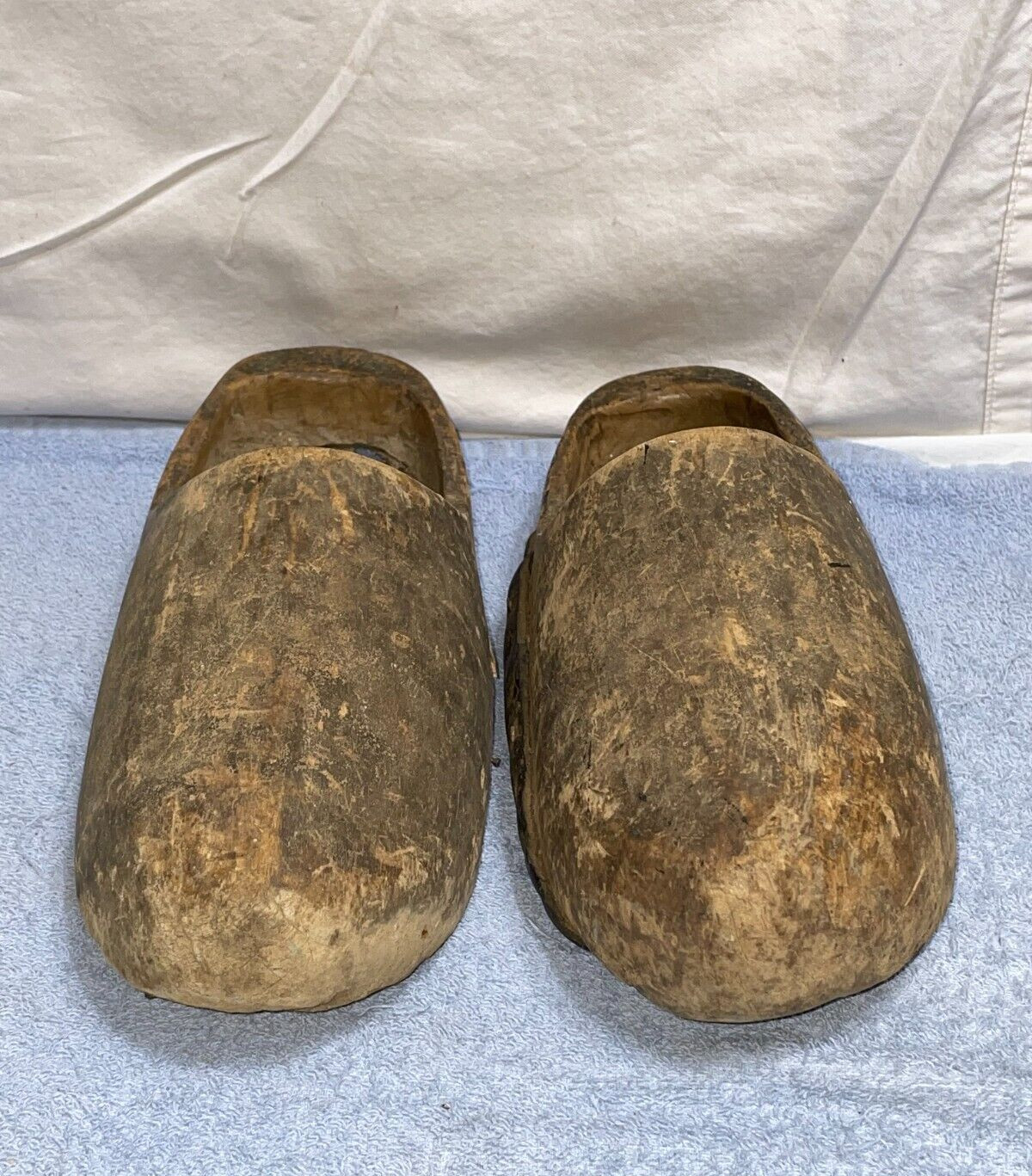 Great Depression era WOODEN SHOES CLOGS Very Worn LEA… - Gem