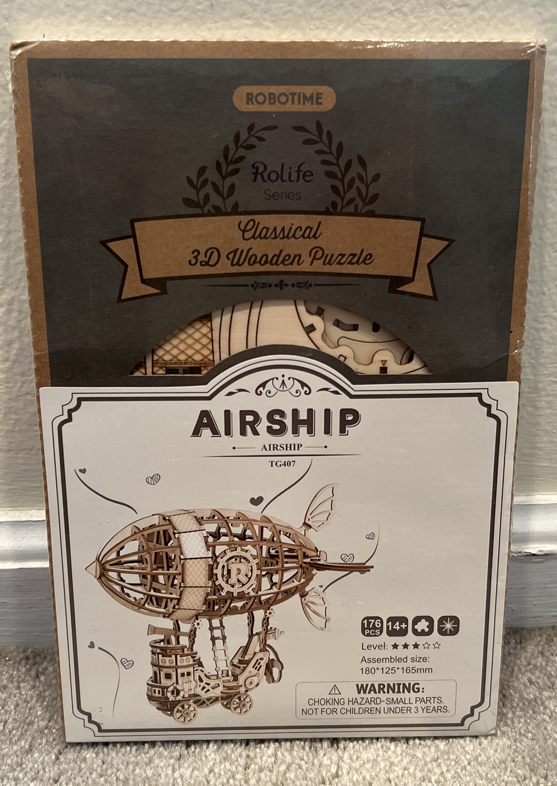 AIRSHIP Wooden Model KIT Aircraft Blimp 3D Puzzle Hobby Craft Robotime ...