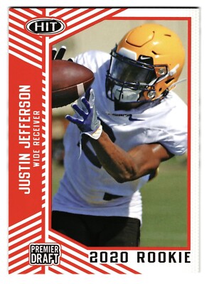 2020 Sage Hit Premier Draft Justin Jefferson Rookie Orange LSU Tigers ...