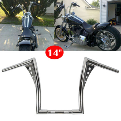 Chrome Motorcycle APE Hangers Bars 1-1/4" 14" Rise Handlebars for ...