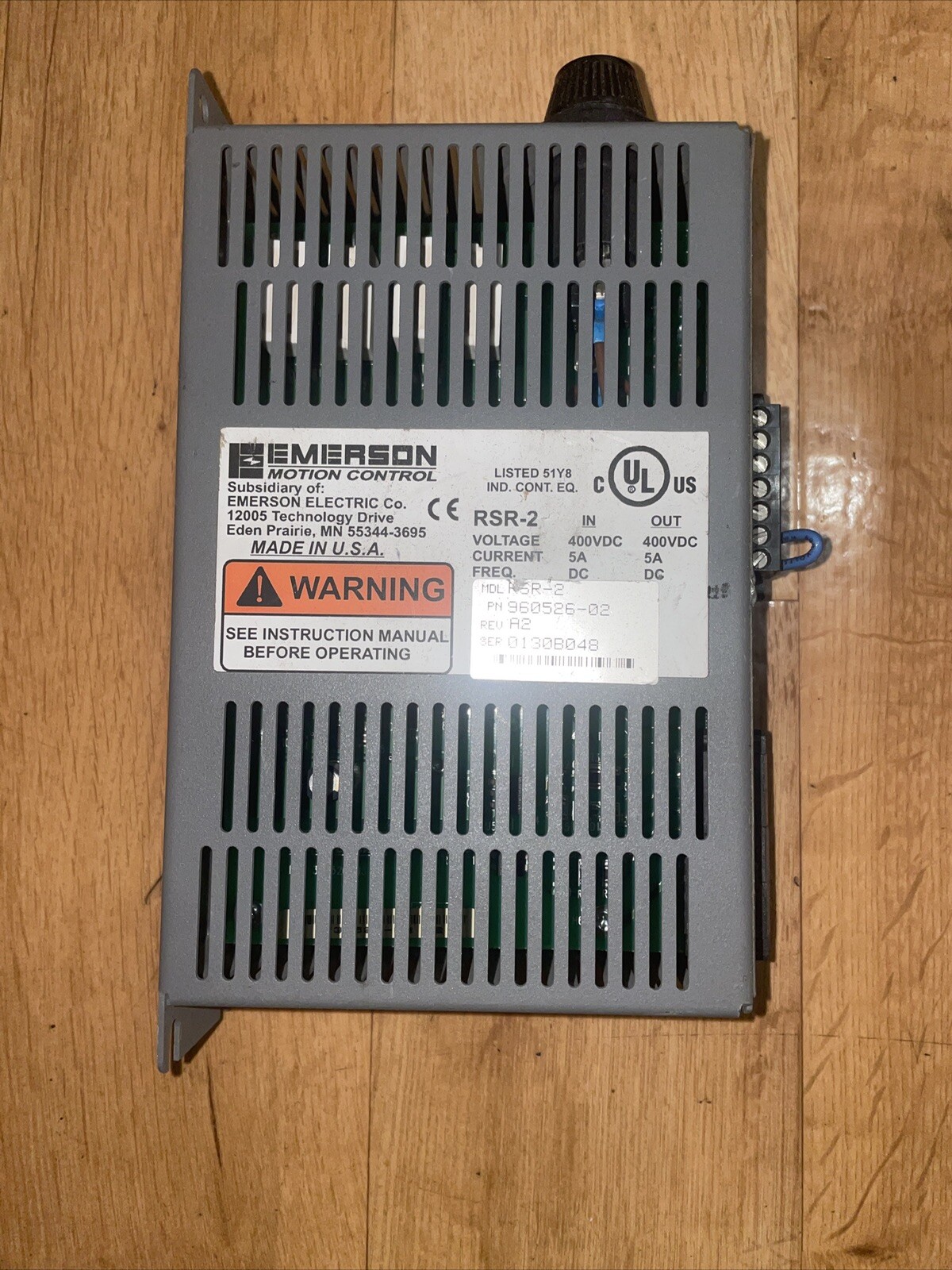 EMERSON MOTION CONTROL TECHNIQUES MODEL RSR-2 PN 960526-02 (ST) | eBay