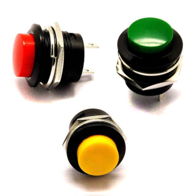 5x Red/Green/Yellow button switch 16mm Self-resetting R13-507Power ...