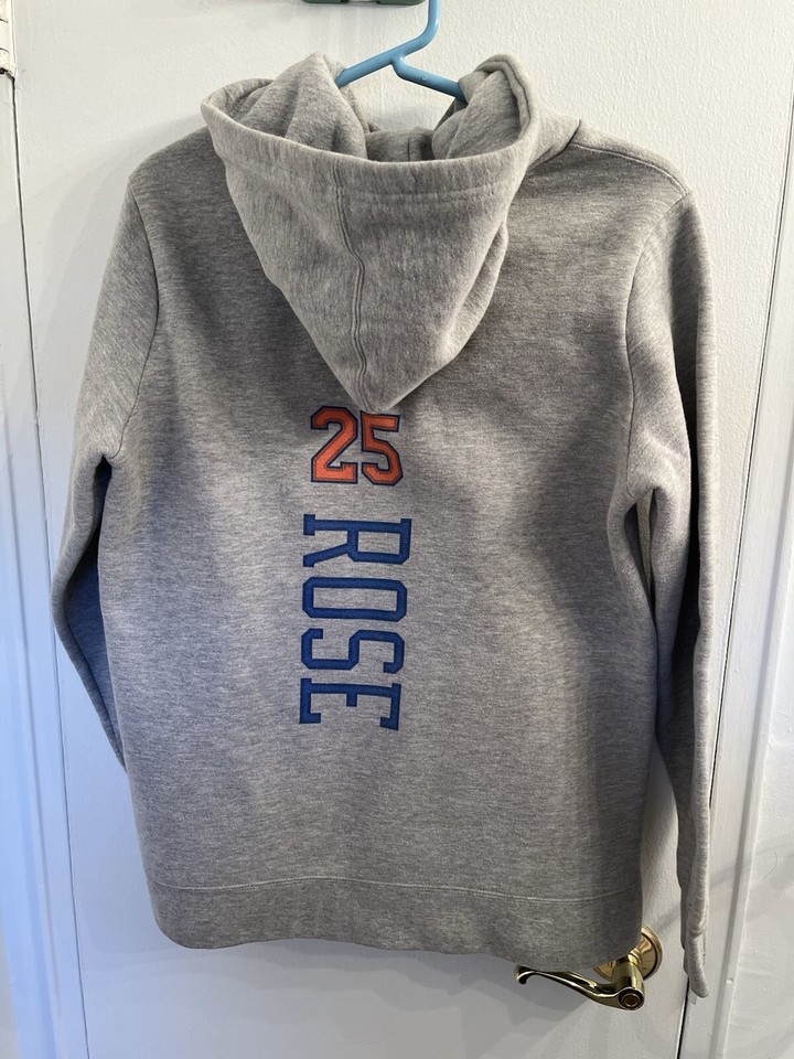 New York Knicks #25 Derrick Rose kid’s Fanatics, Size Large Gray Hoodie ...