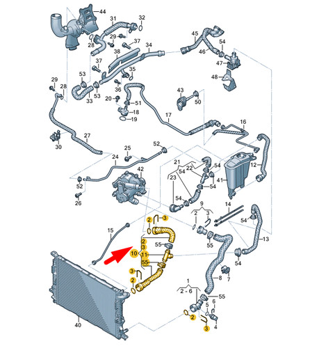 NEW AUDI COOLANT HOSE WITH QUICK RELEASE COUPLING 8K0122101G ORIGINAL ...