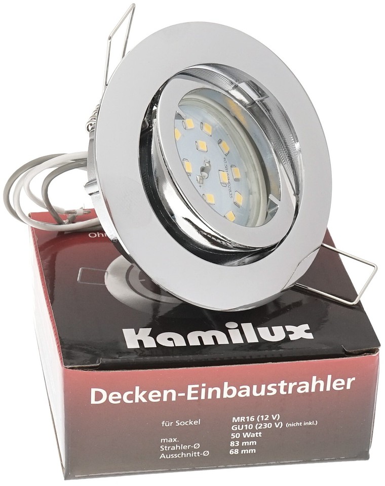 10 x LED Spots 230V 5W 68mm warmweiß 3000K Einbaustrahler LED ...