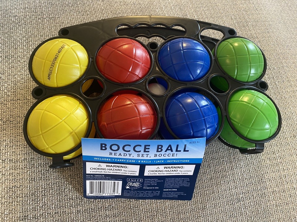 Bocce Ball Complete Set | 8 Plastic Balls 2.5" Carry Case & 1 Jack ...