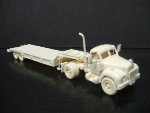 Custom built 1:87 HO Mack B-61 lowboy trailer truck resin model | eBay