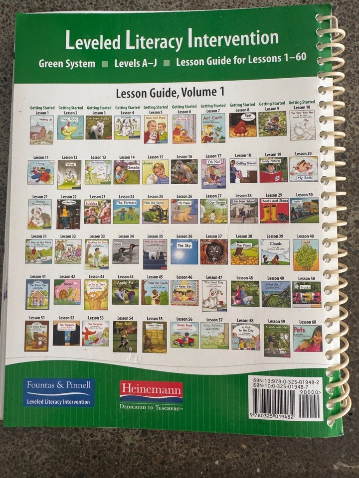 Fountas & Pinnell Green System Vol 1 Leveled Literacy Intervention ...