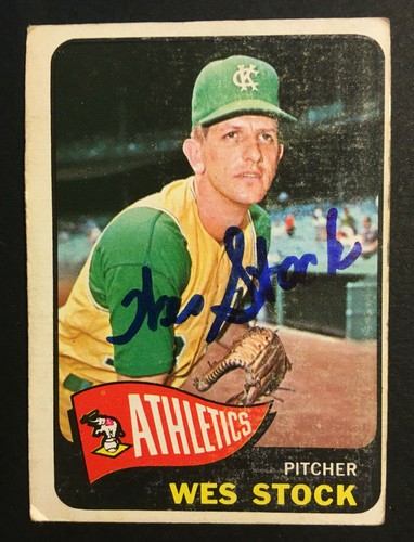 Wes Stock A's Athletics signed 1965 Topps baseball card #117 Auto ...