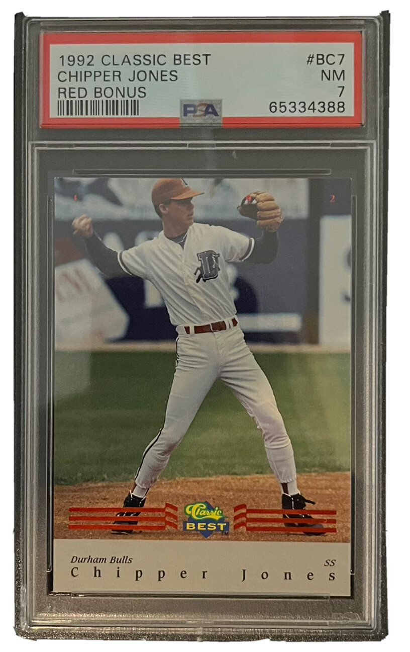 1992 Classic Best #BC7 Chipper Jones RED BONUS PARALLEL PSA 7 Atlanta ...
