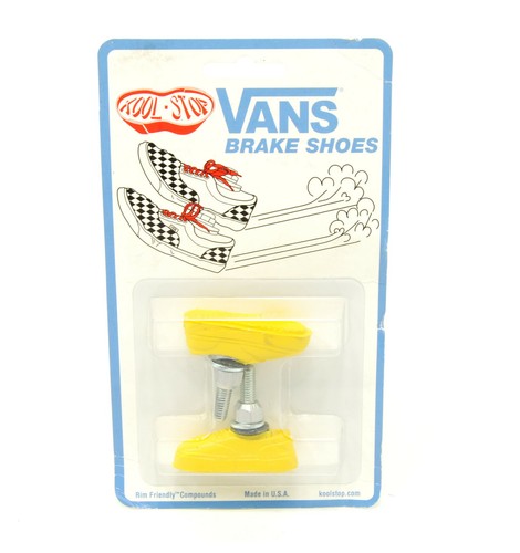 Kool Stop Bicycle Bike Vans BMX THREADED brake pads YELLOW (PAIR) MADE ...