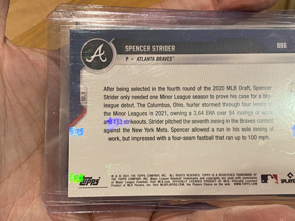 Spencer Strider - 2021 MLB TOPPS NOW Card 886 Call-Up MLB Debut | eBay