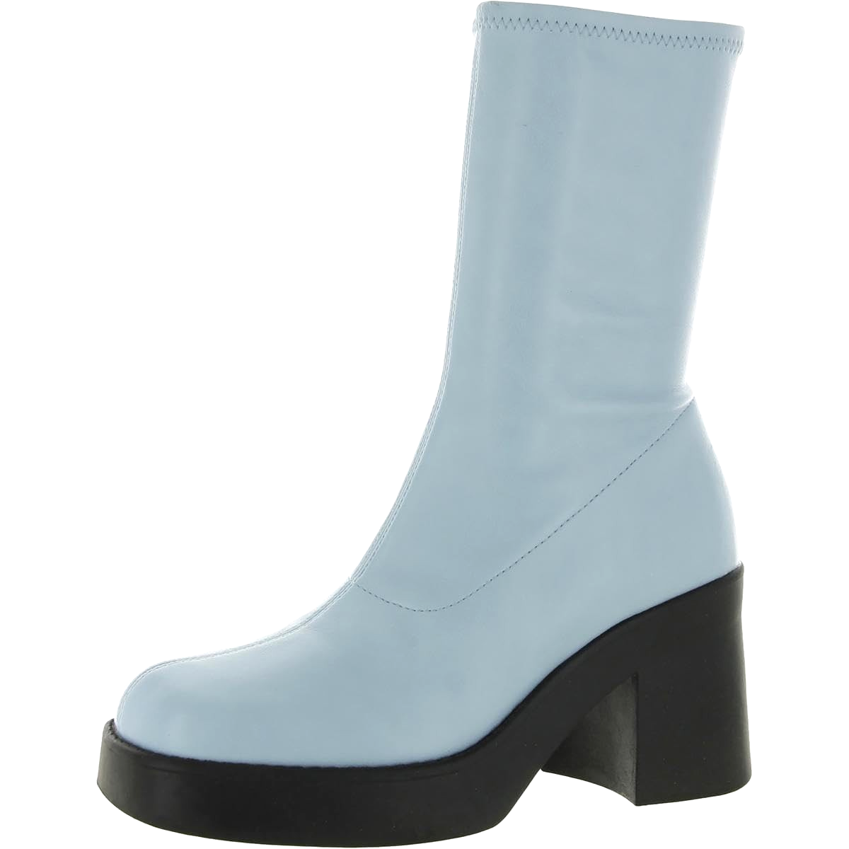 Steve Madden Klayton Platform Boot Women Size 8.5 Sky Blue Chunky Heel ...