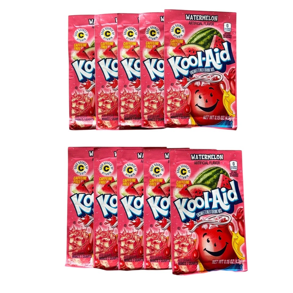 Kool-Aid Watermelon Drink Mix Unsweetened 10 Packs Caffeine Free | eBay