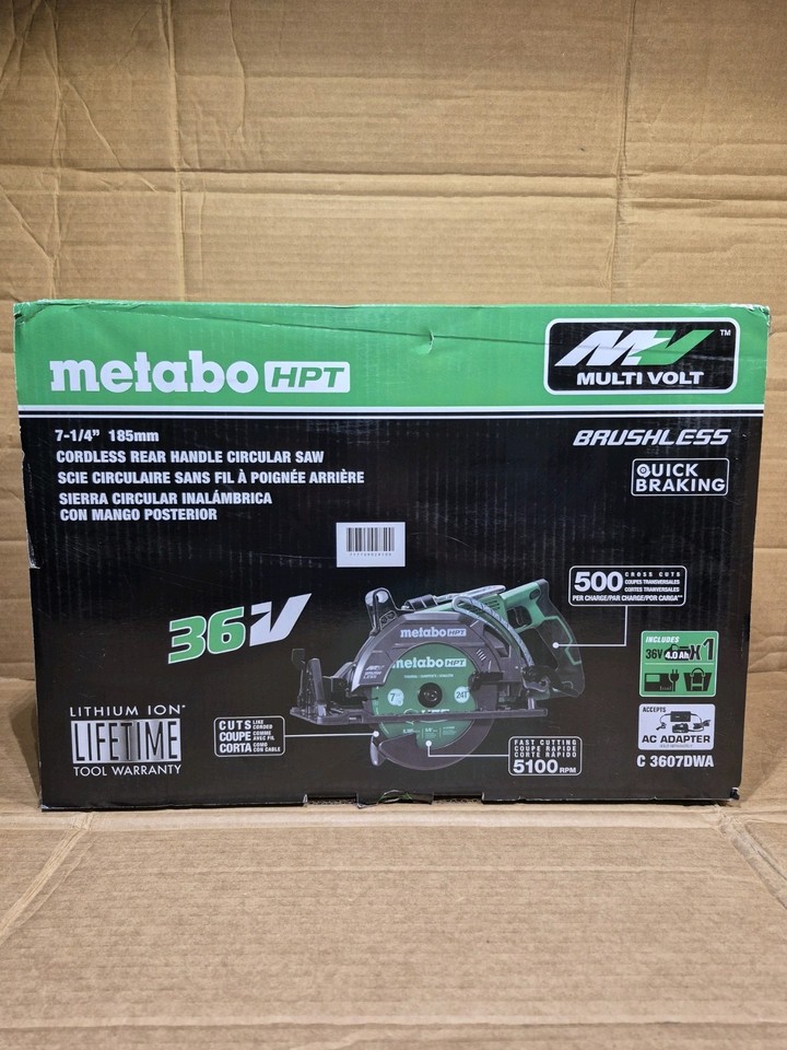 New METABO HPT C3607DWA Cordless Circular Saw 36v 4.0ah Battery Fast ...