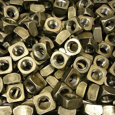 (75) 5/8"-11 Regular Square Nut Coarse Thread Unplated Plain Finish ...