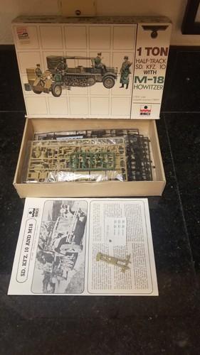ESCI GERMAN SD.KFZ 10 HALFTRACK WITH MORTAR STARTED 1/35 SCALE MODEL ...