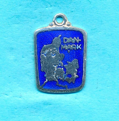 Vintage Meka Sterling Silver Enamel DANMARK DENMARK Shield Charm | eBay